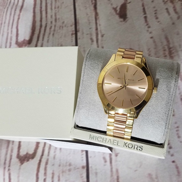 Michael Kors | Accessories | Michael Kors Slim Runway Twotone Watch ...